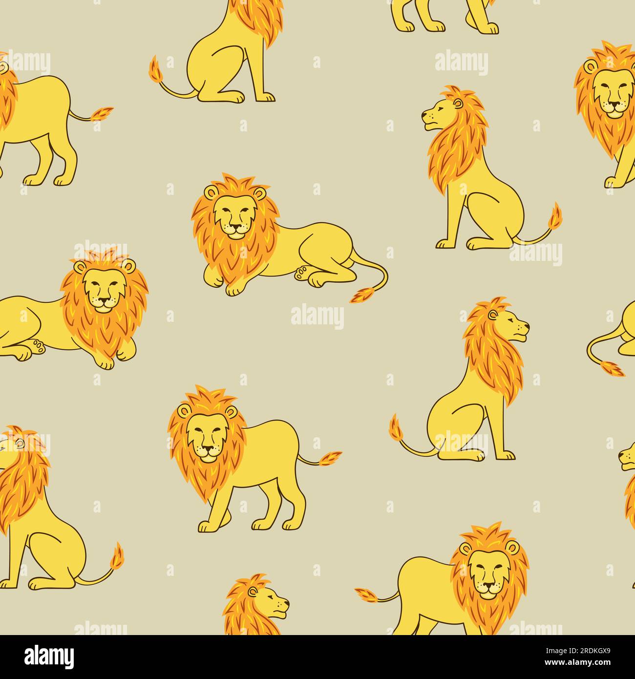 Hand drawn lion hi-res stock photography and images - Alamy