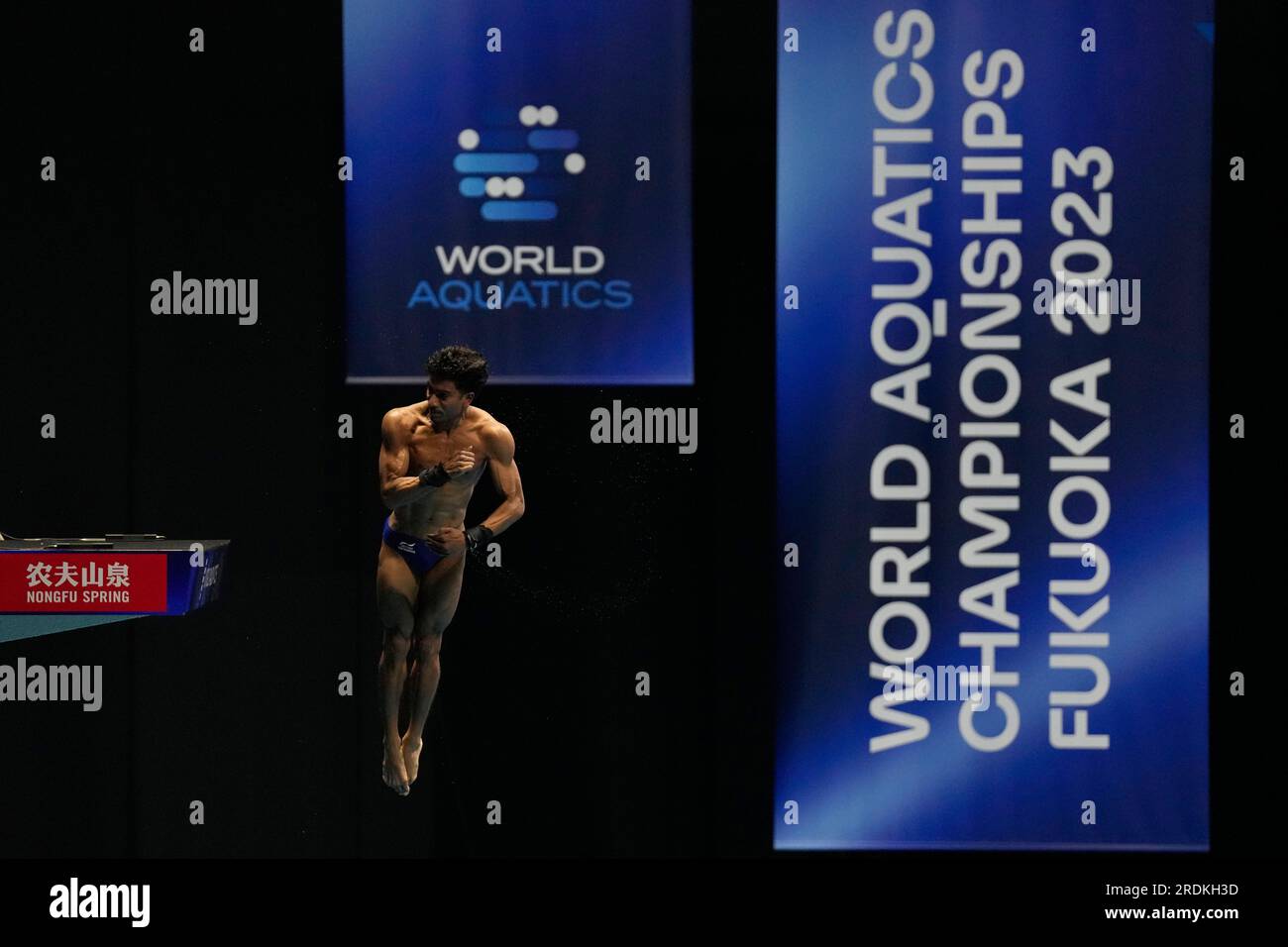 Kyle Kothari of Great Britain competes in the men's 10m platform final ...