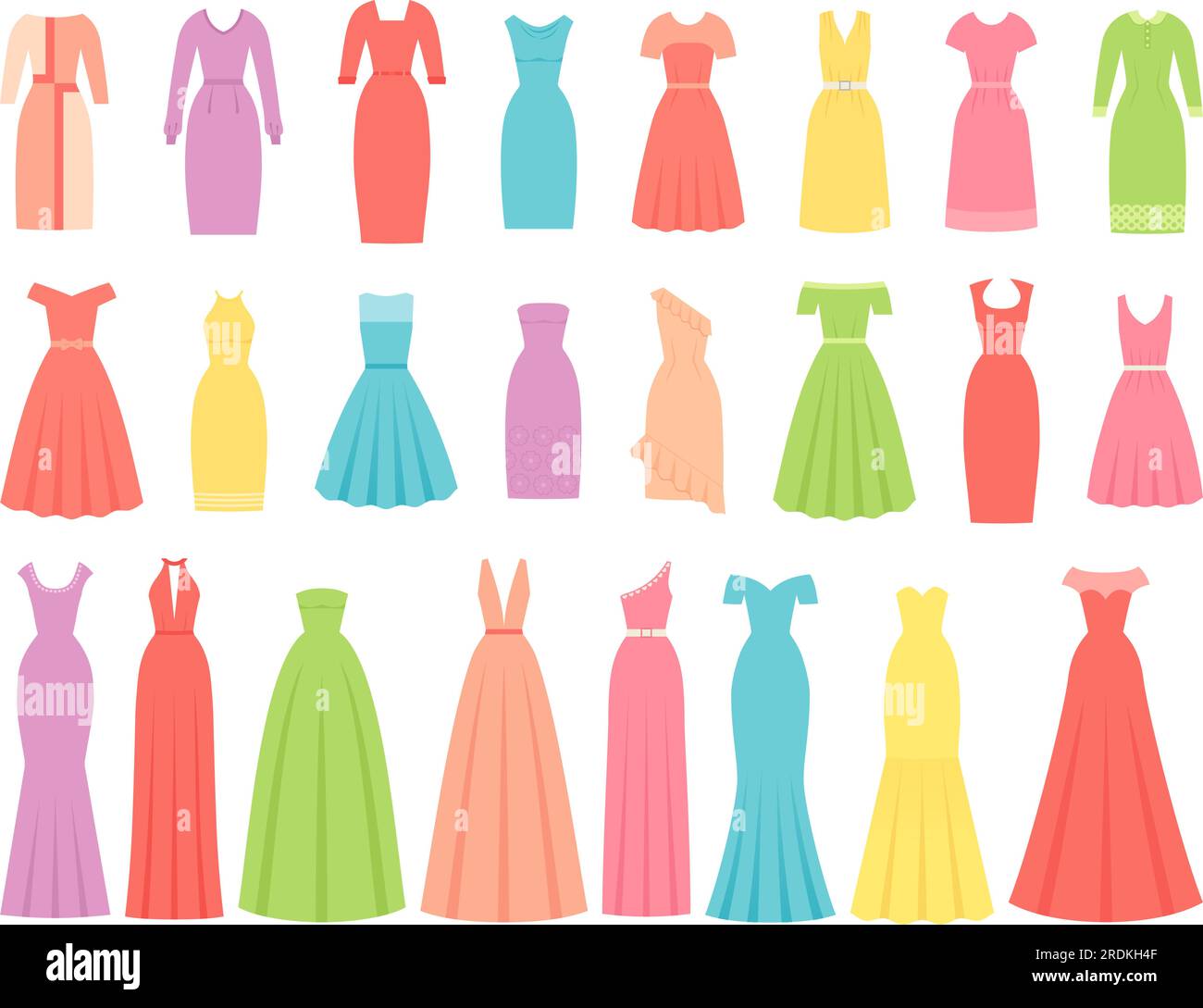 Women in long dresses Stock Vector Images - Alamy