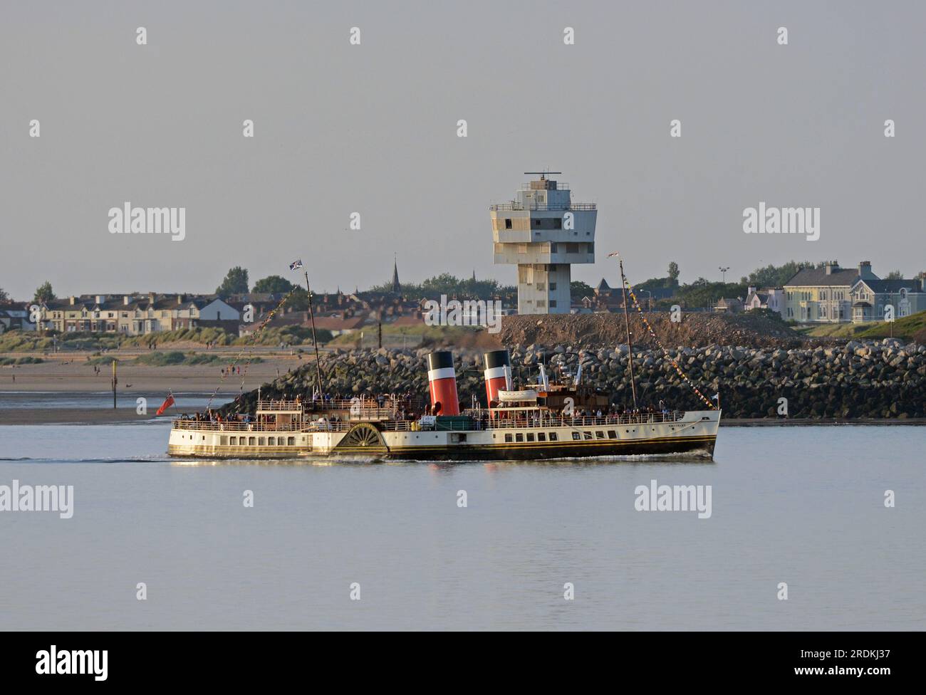 Paddle Steamer WAVERLEY off New Brighton, River Mersey, bound for ...