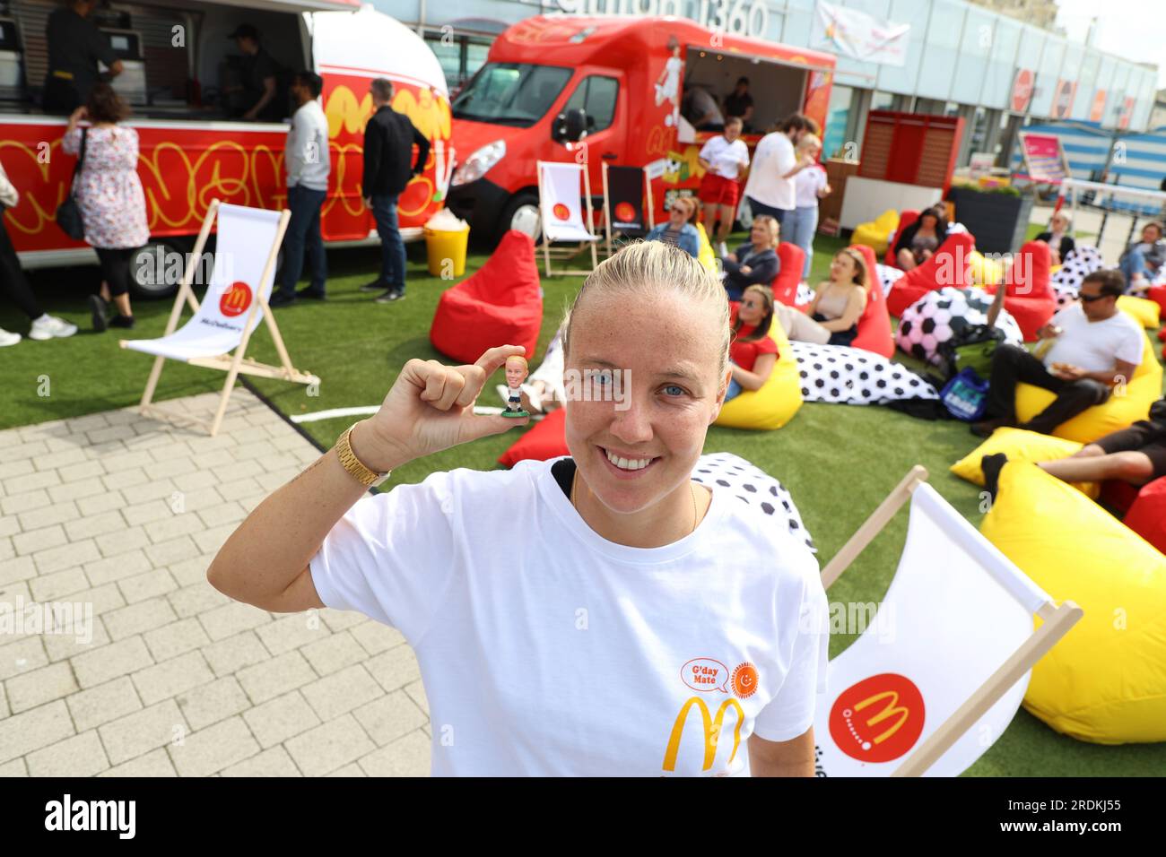 EDITORIAL USE ONLY Lioness and McDonald's football ambassador Beth Mead ...