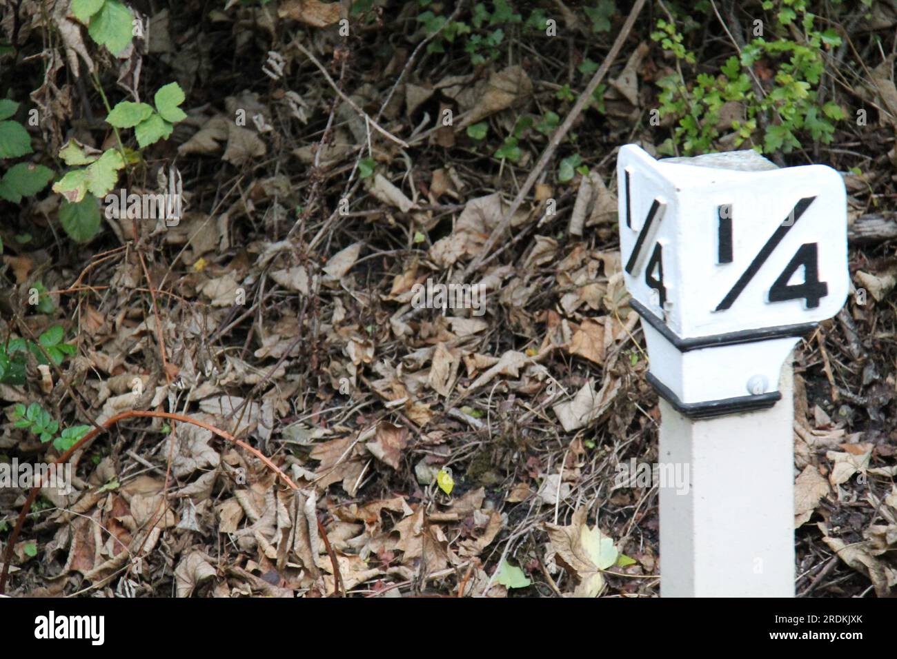 A Mile Post Distance Marker on a Vintage Railway Line Stock Photo - Alamy