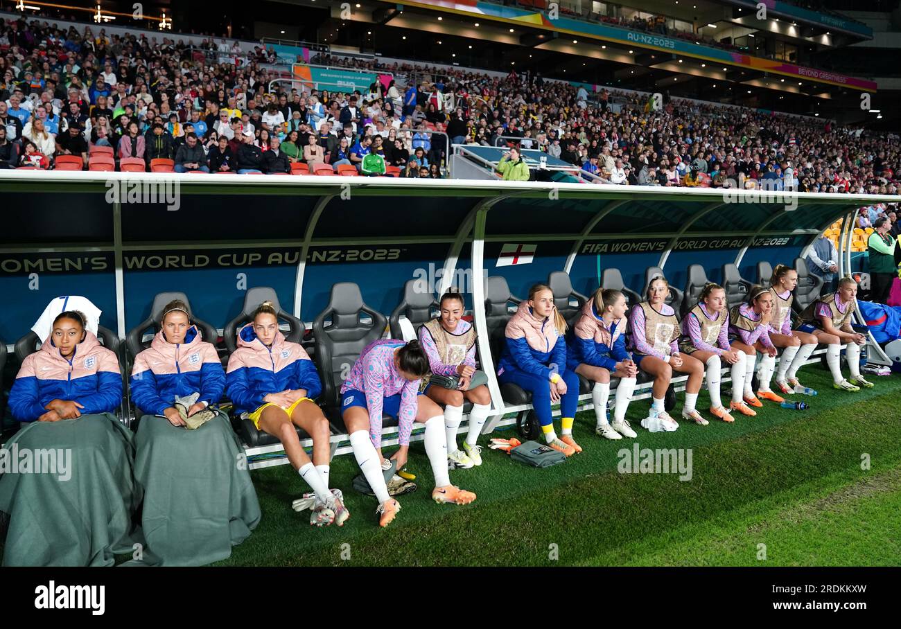 England players on the bench prior to the FIFA Women's World Cup 2023 ...