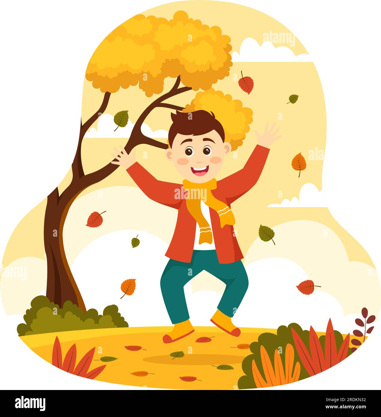 Fall Activity Vector Illustration with Activities like a People Rides a ...