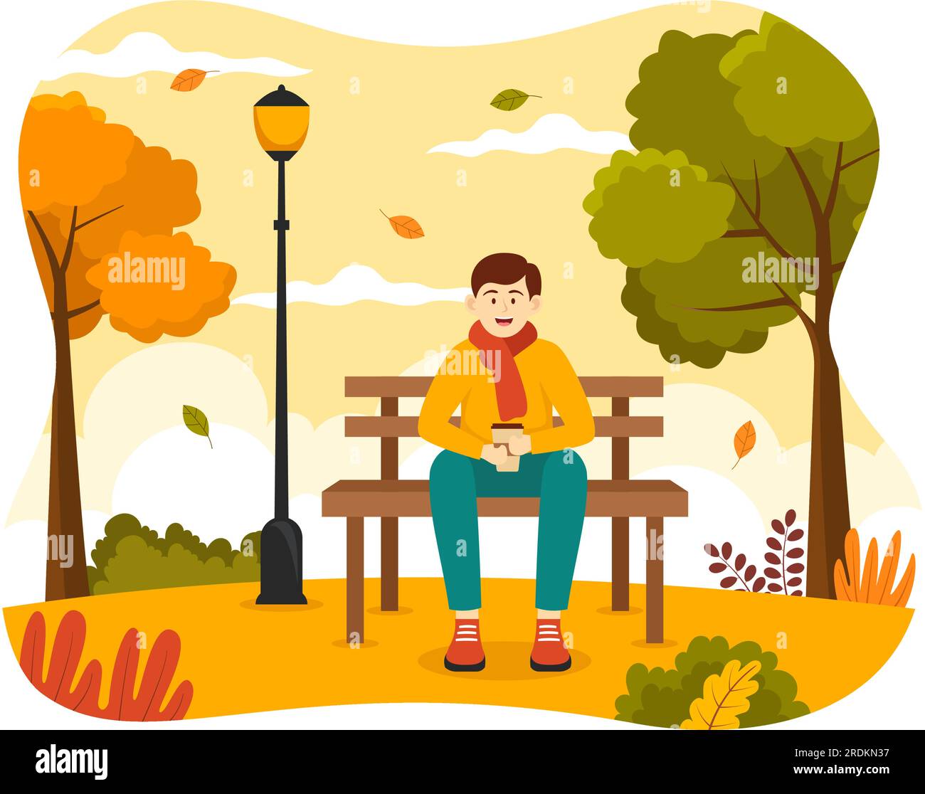 Fall Activity Vector Illustration with Activities like a People Rides a ...