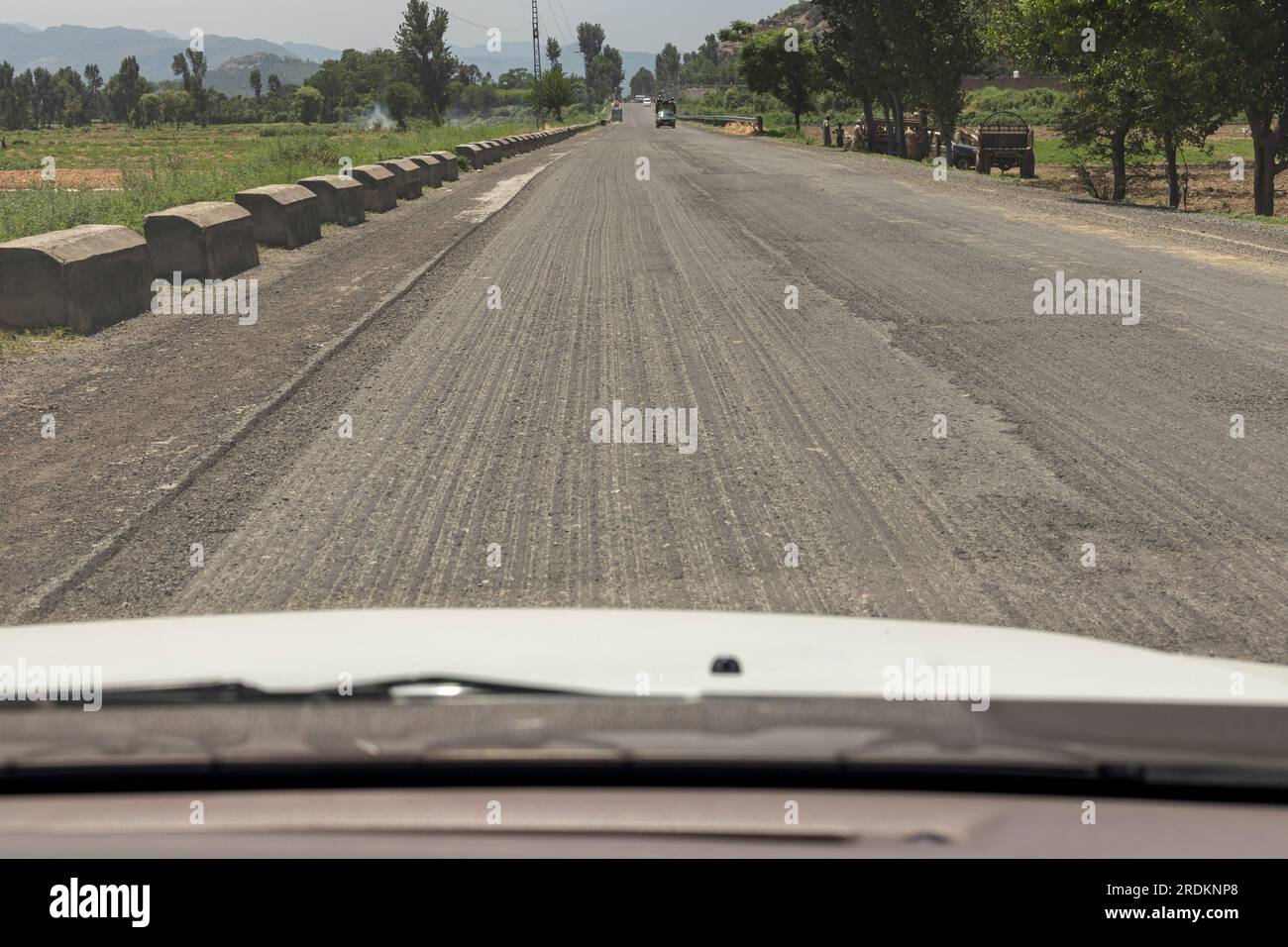 Milled asphalt from the road surface for laying new asphalt Stock Photo ...