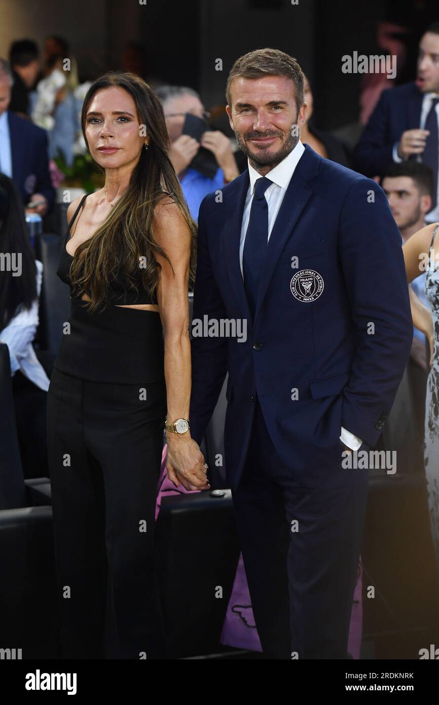 Fort Lauderdale FL, USA. 21st July, 2023. David Beckham and Victoria ...