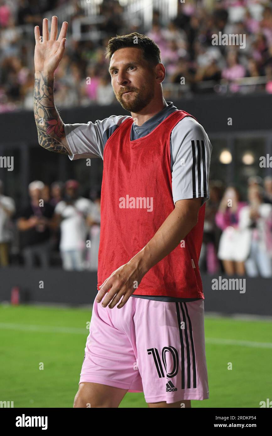 Fort Lauderdale FL, USA. 21st July, 2023. Lionel Messi of Inter Miami ...