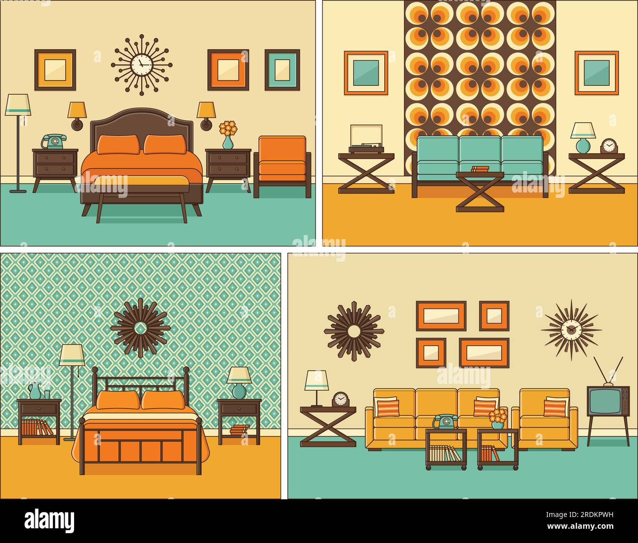 1950s drawing room Cut Out Stock Images & Pictures - Alamy