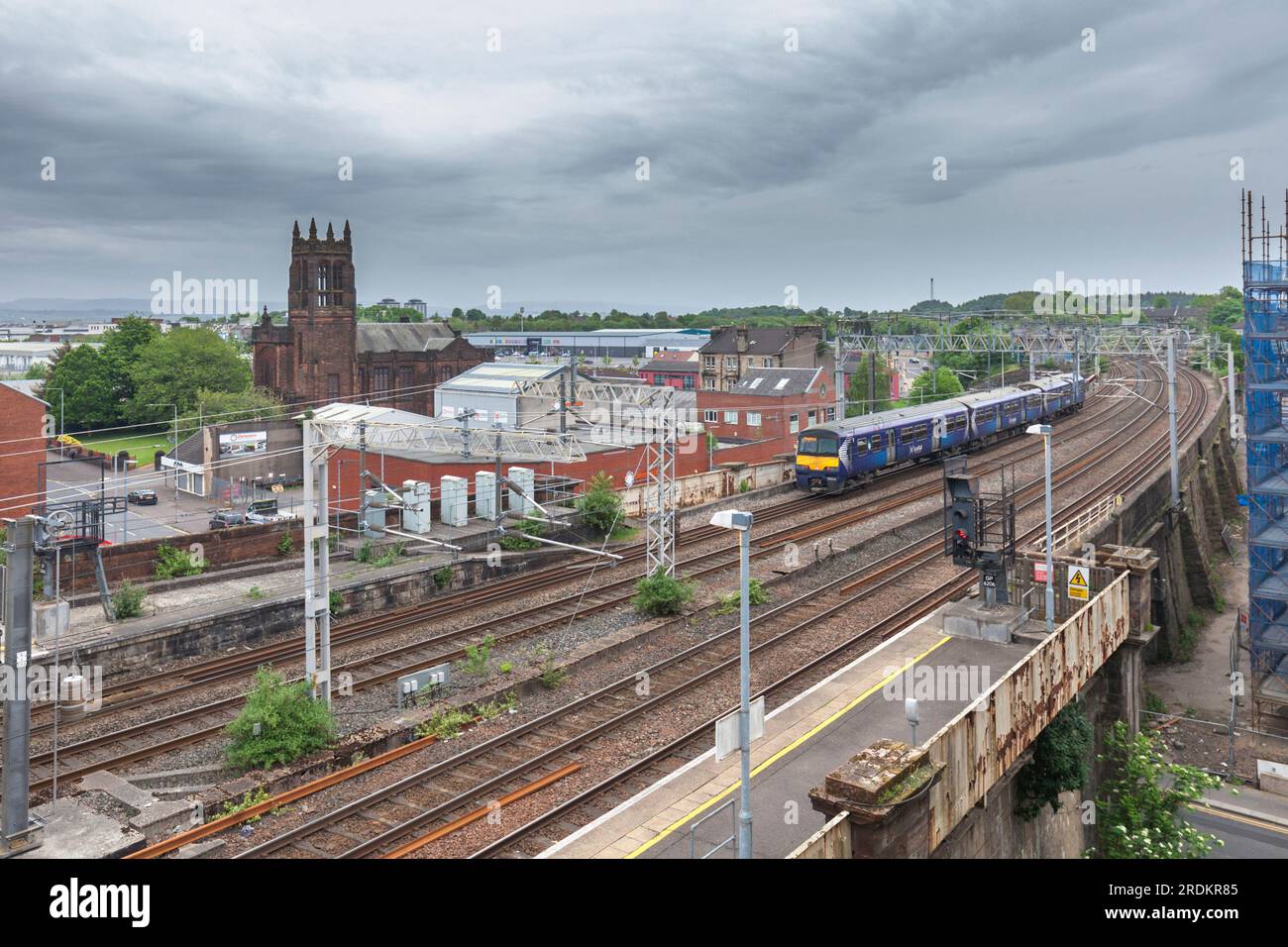 Scotrail class 320 electric multiple unit train 320318 departing from ...