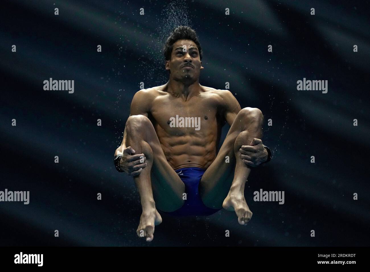 Kyle Kothari of Great Britain competes in the men's 10m platform final ...