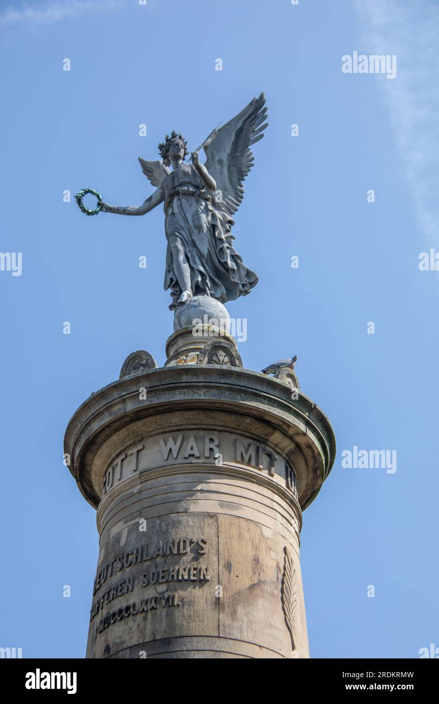 Stone World War II memorial on the market square in Siegburg Stock ...
