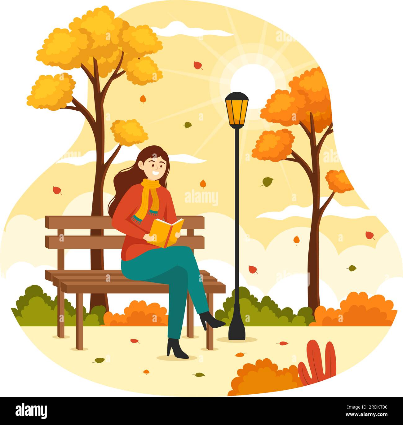 Fall Activity Vector Illustration with Activities like a People Rides a ...