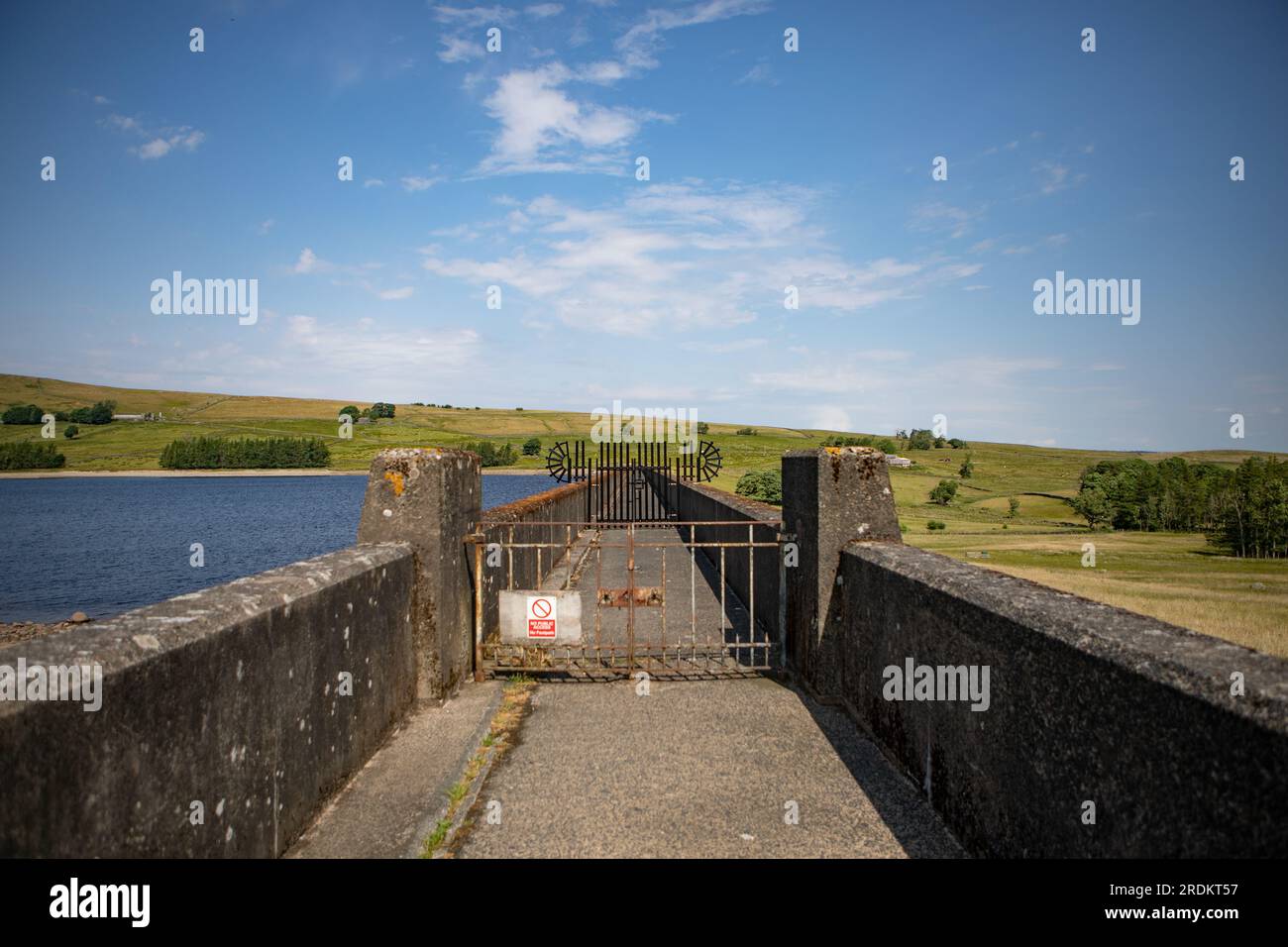 Ironwork and infrastructure, Wet Sleddale Reservoir, Shap, Cumbria ...