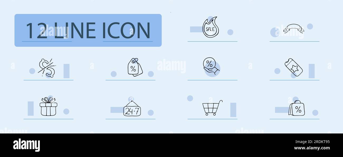 Discounts line icon. Promotion, bonuses, points, gift, installment plan ...