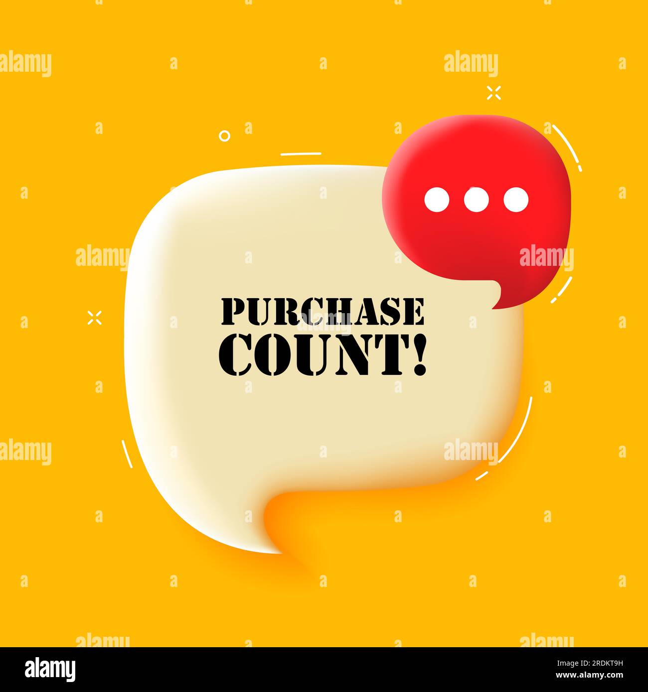 Purchase count. Speech bubble with Purchase count text. 3d illustration ...