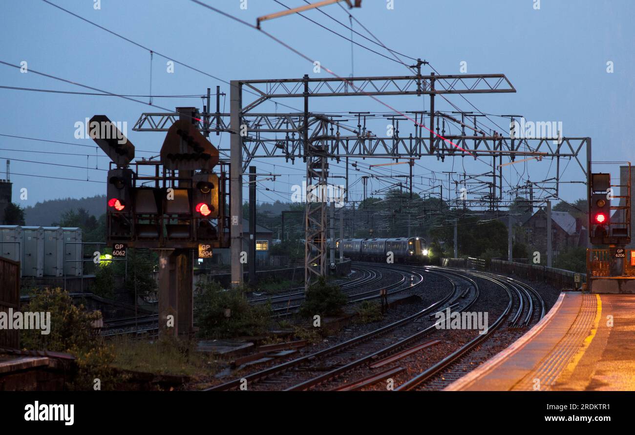 Scotrail Siemens class 380 electric train approaching Paisley Gilmour ...