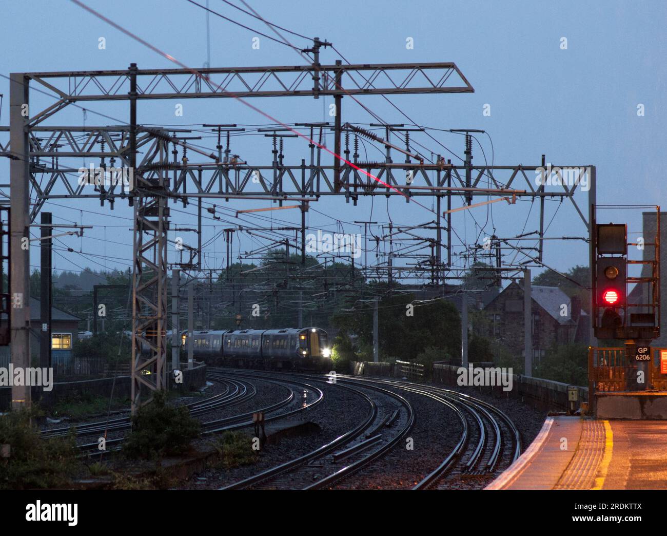 Scotrail Siemens class 380 electric train approaching Paisley Gilmour ...