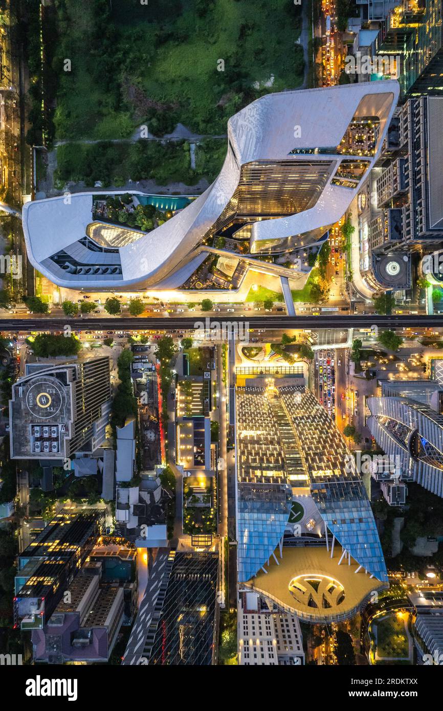 Aerial view of central embassy in Ploenchit district, Bangkok, Thailand ...