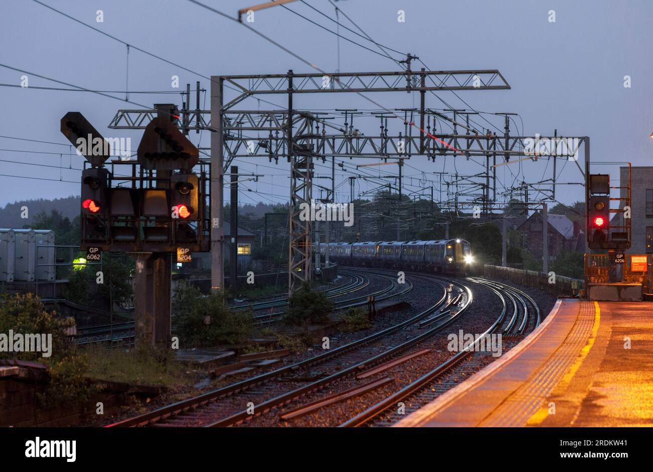 Scotrail Siemens class 380 electric train approaching Paisley Gilmour ...