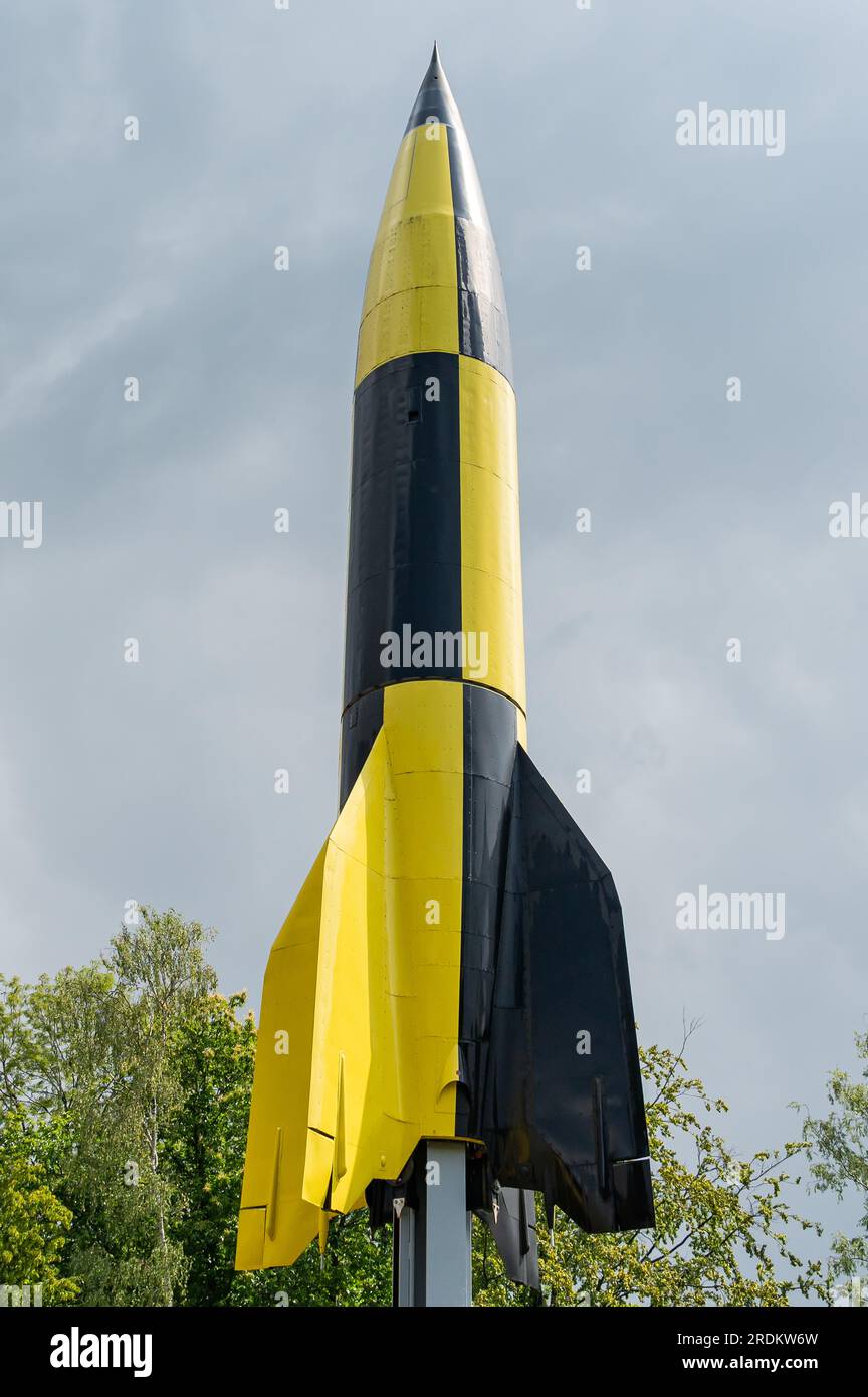 The V-2 rocket at the Blockhaus d'Éperlecques in France. This rocket ...