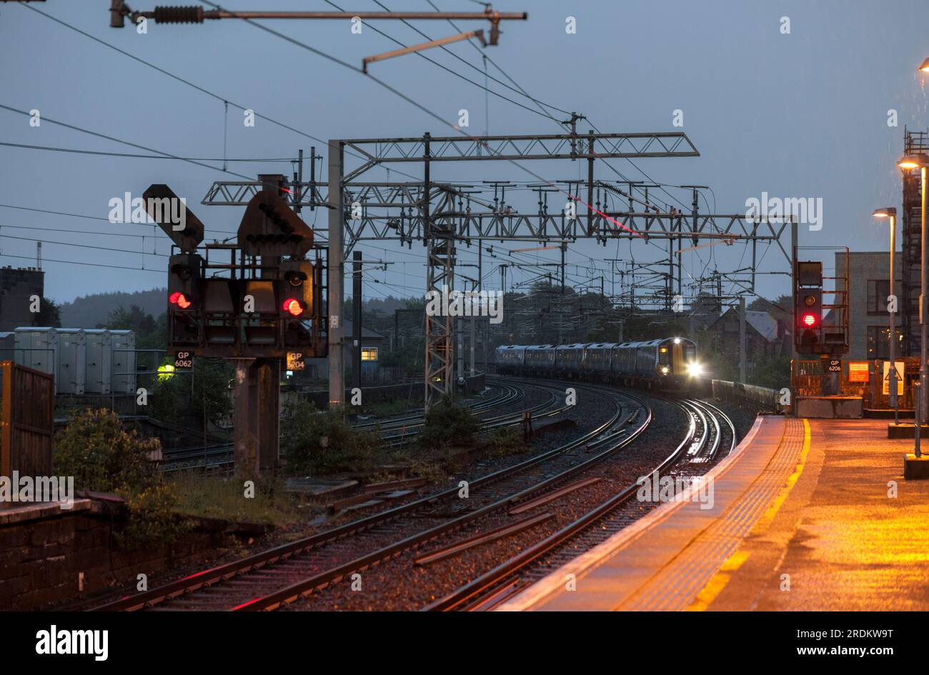 Scotrail Siemens class 380 electric train approaching Paisley Gilmour ...