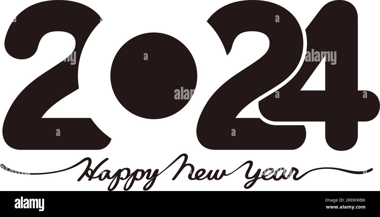 The Year 2024 New Year Greeting Symbol Logo. Vector Illustration ...