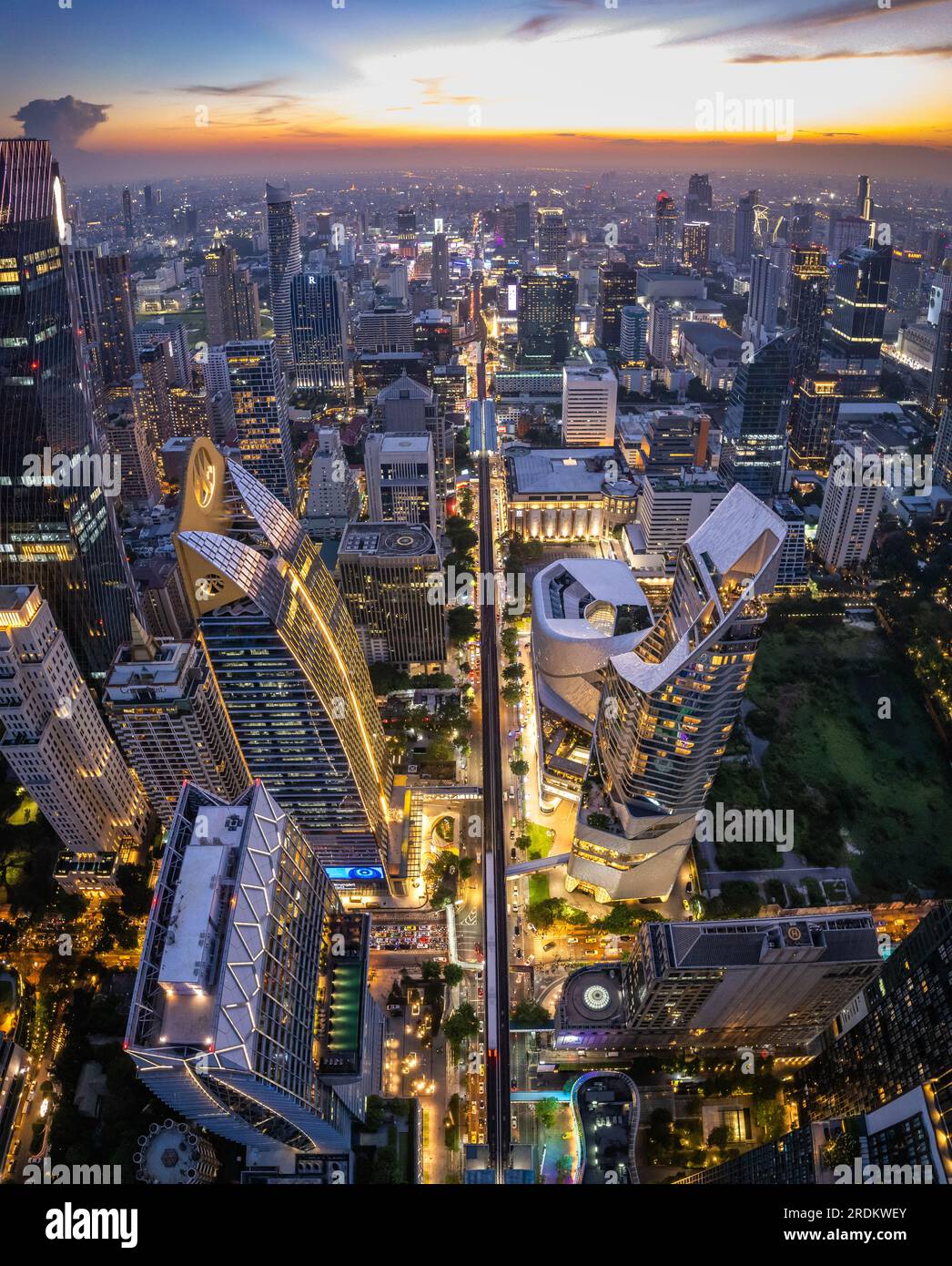 Aerial view of central embassy in Ploenchit district, Bangkok, Thailand ...
