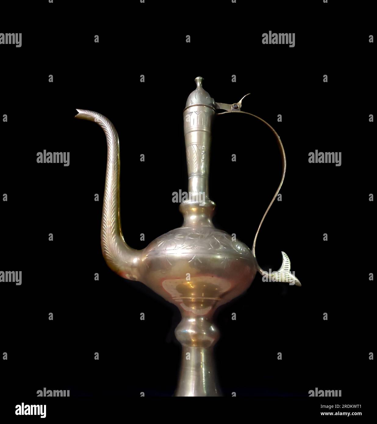 Old Brass Tea or Coffee Pot in Arabic Style with Hand Engraving.Old ...