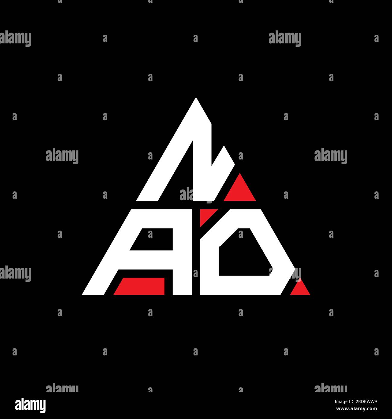NAO triangle letter logo design with triangle shape. NAO triangle logo ...