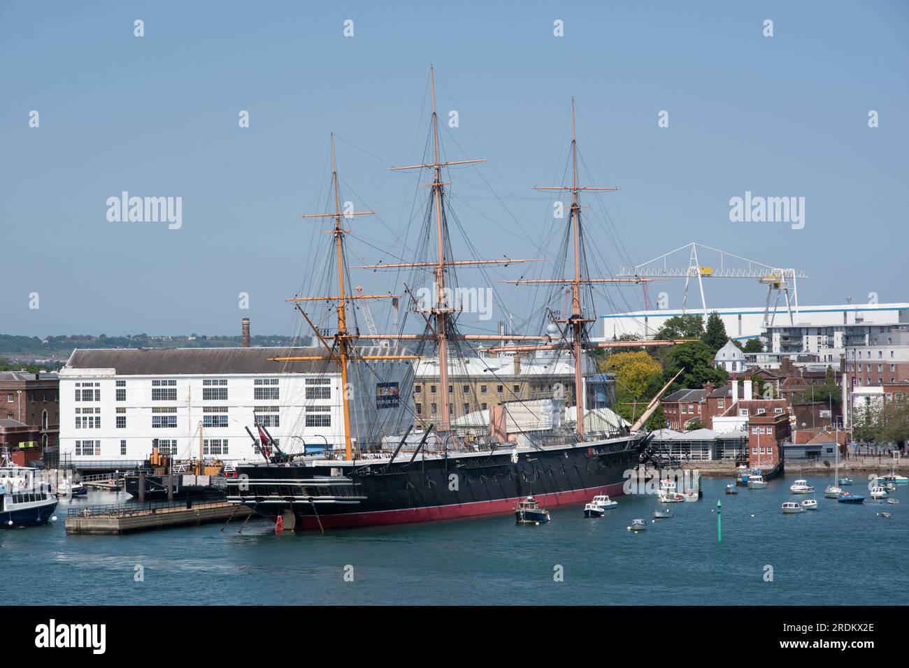 HMS Warrior ironclad frigate preserved at Portsmouth Historic Dockyard ...