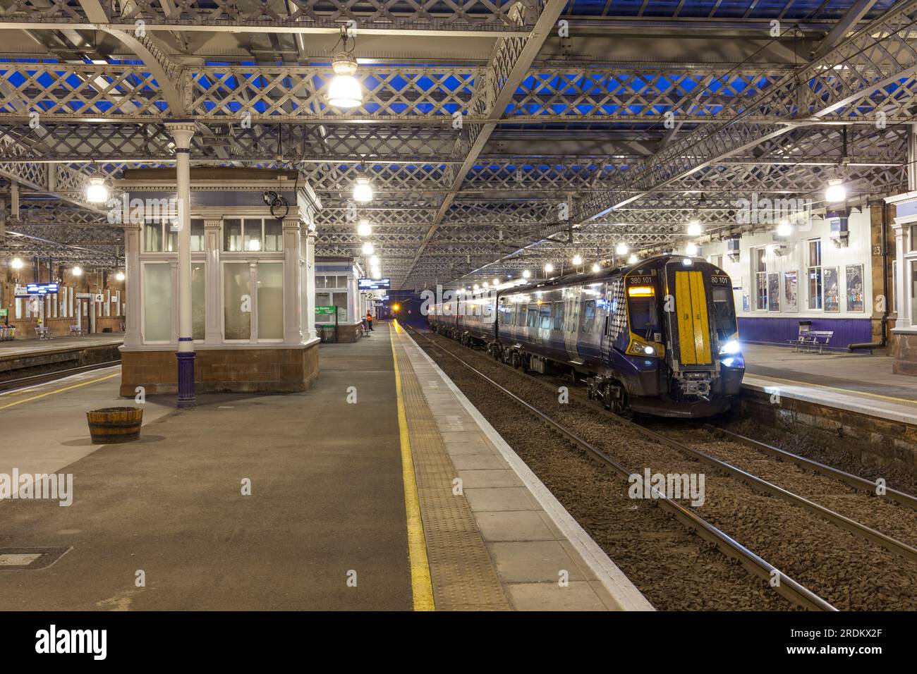 Scotrail Siemens class 380 electric train calling at Paisley Gilmour ...
