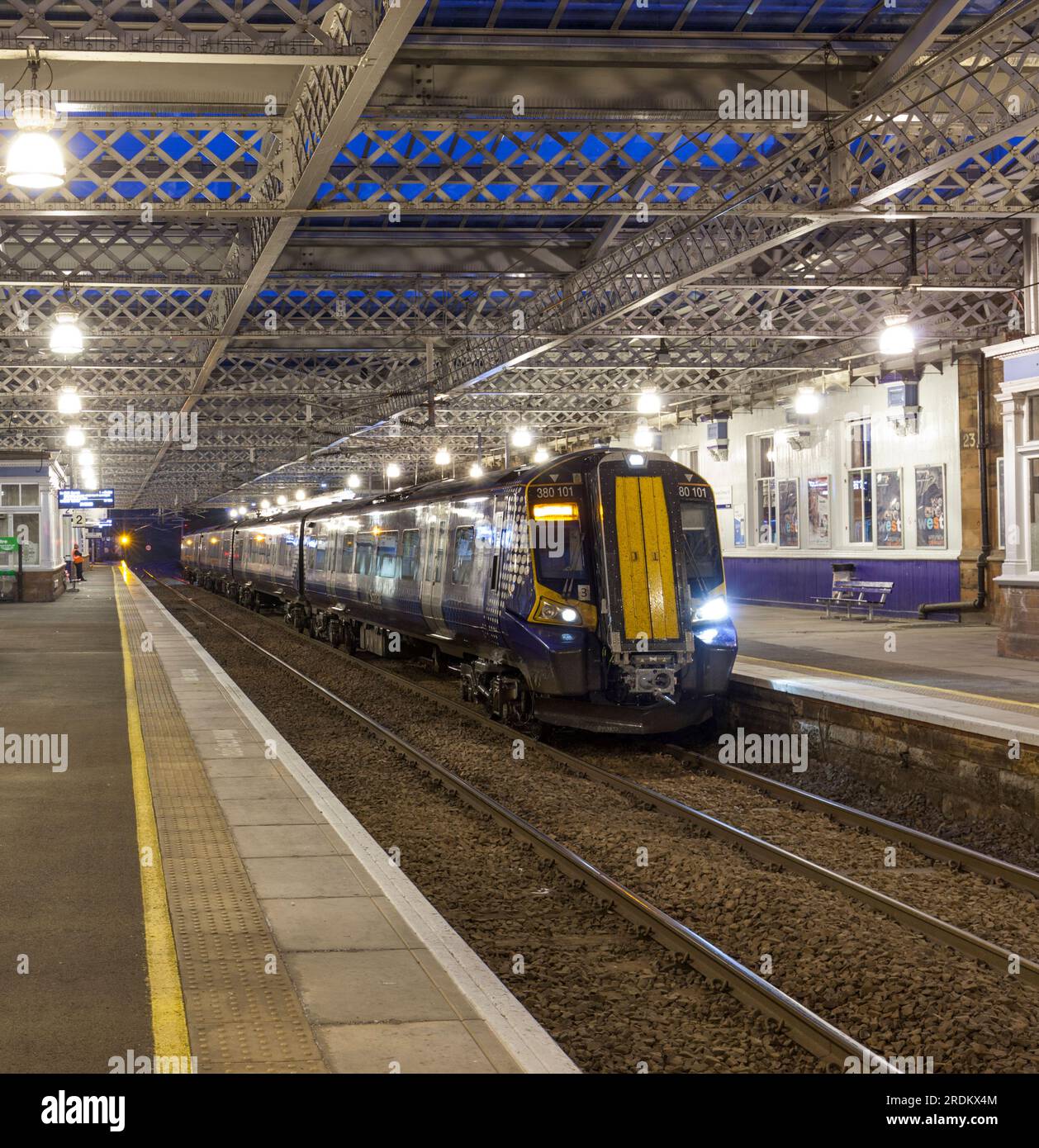 Scotrail Siemens Class 380 Electric Train Calling At Paisley Gilmour Street Railway Station 