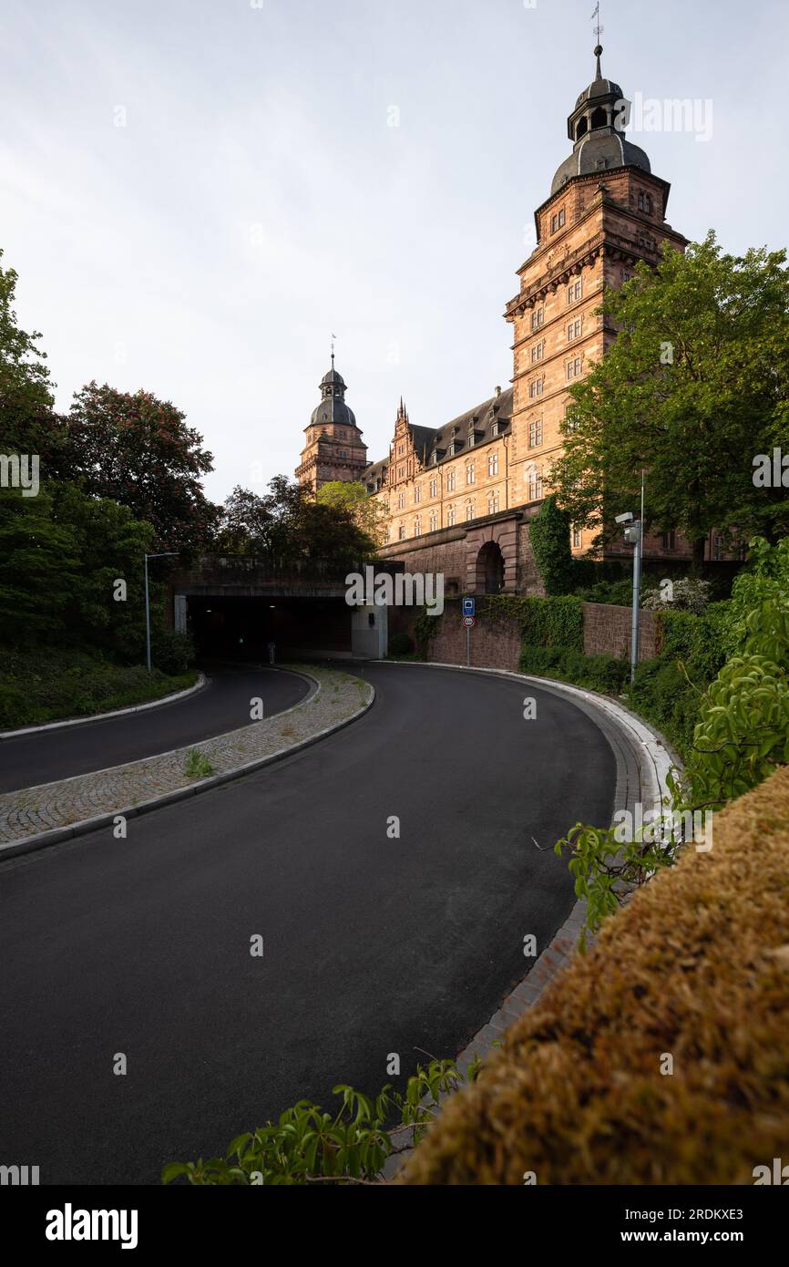 Majestic Sunrise: Schloss Johannisburg in Aschaffenburg, Main River. A ...