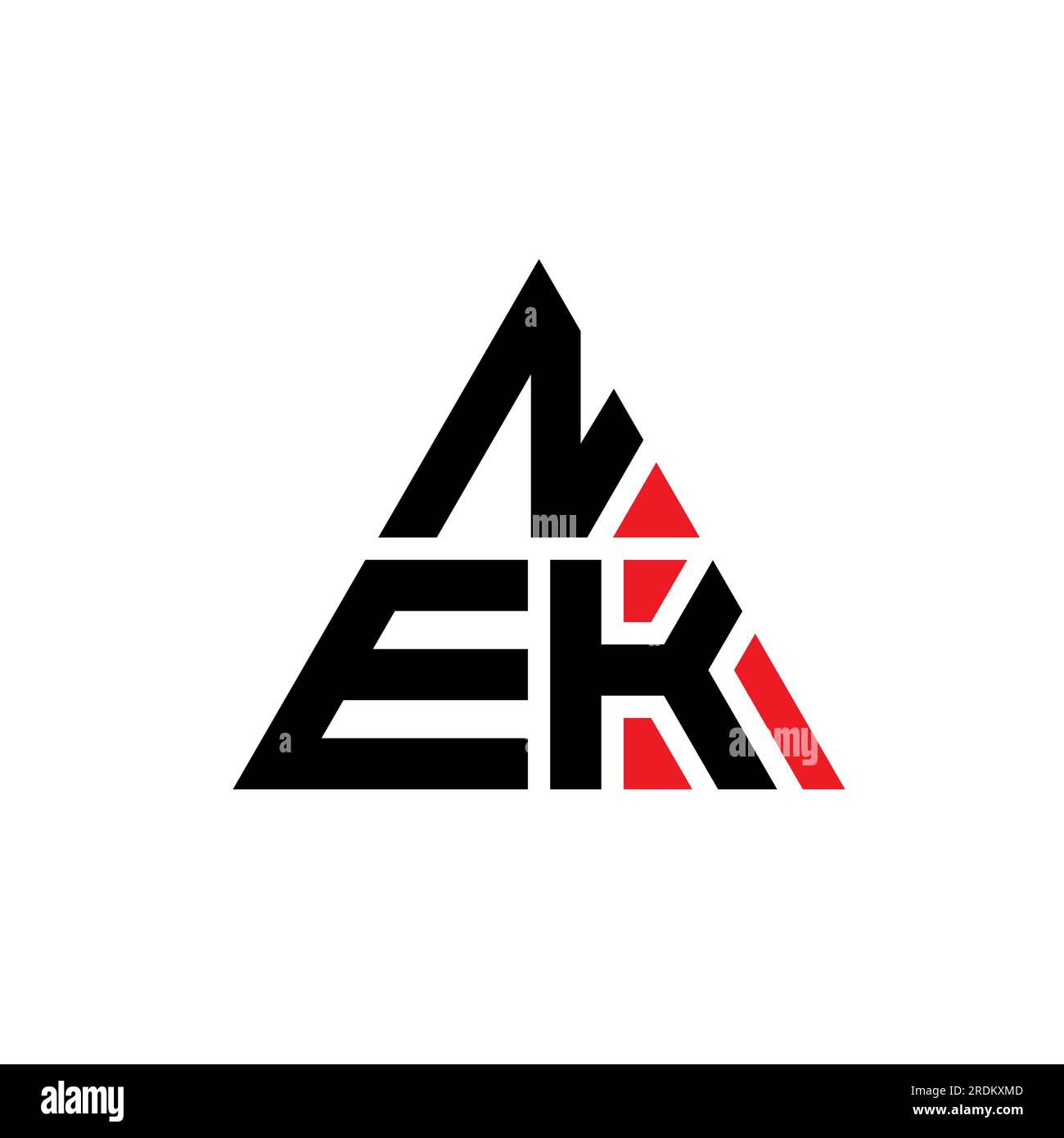 NEK triangle letter logo design with triangle shape. NEK triangle logo ...