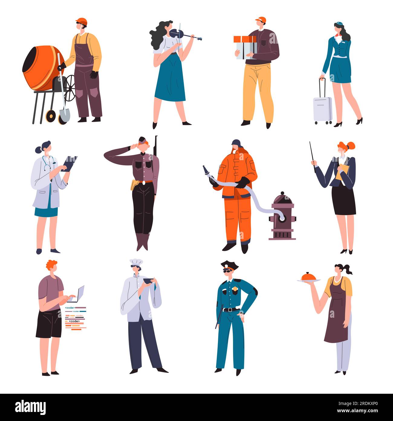 People of different professions, male and female Stock Vector Image ...