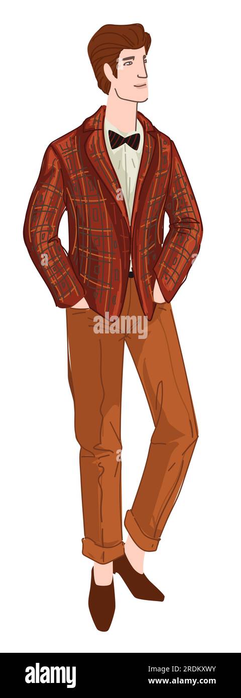 English man wearing brown formal suit with tie Stock Vector Image & Art ...