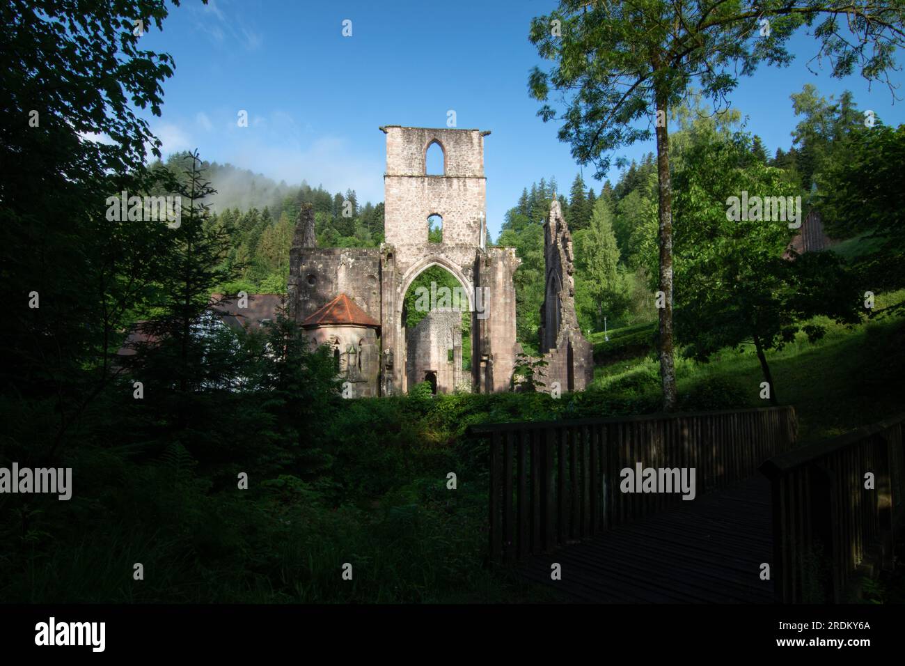 Serene Beauty: Majestic German Church Ruins amidst Nature's Embrace. A ...
