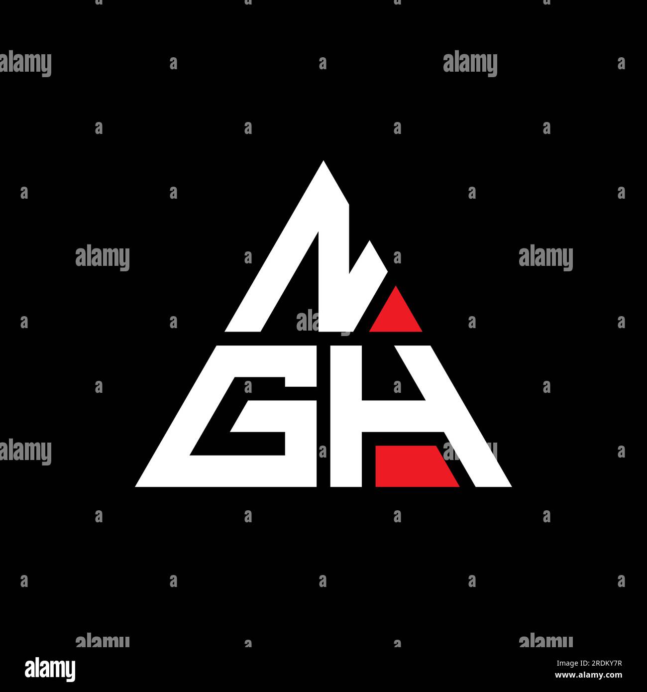 NGH triangle letter logo design with triangle shape. NGH triangle logo design monogram. NGH ...