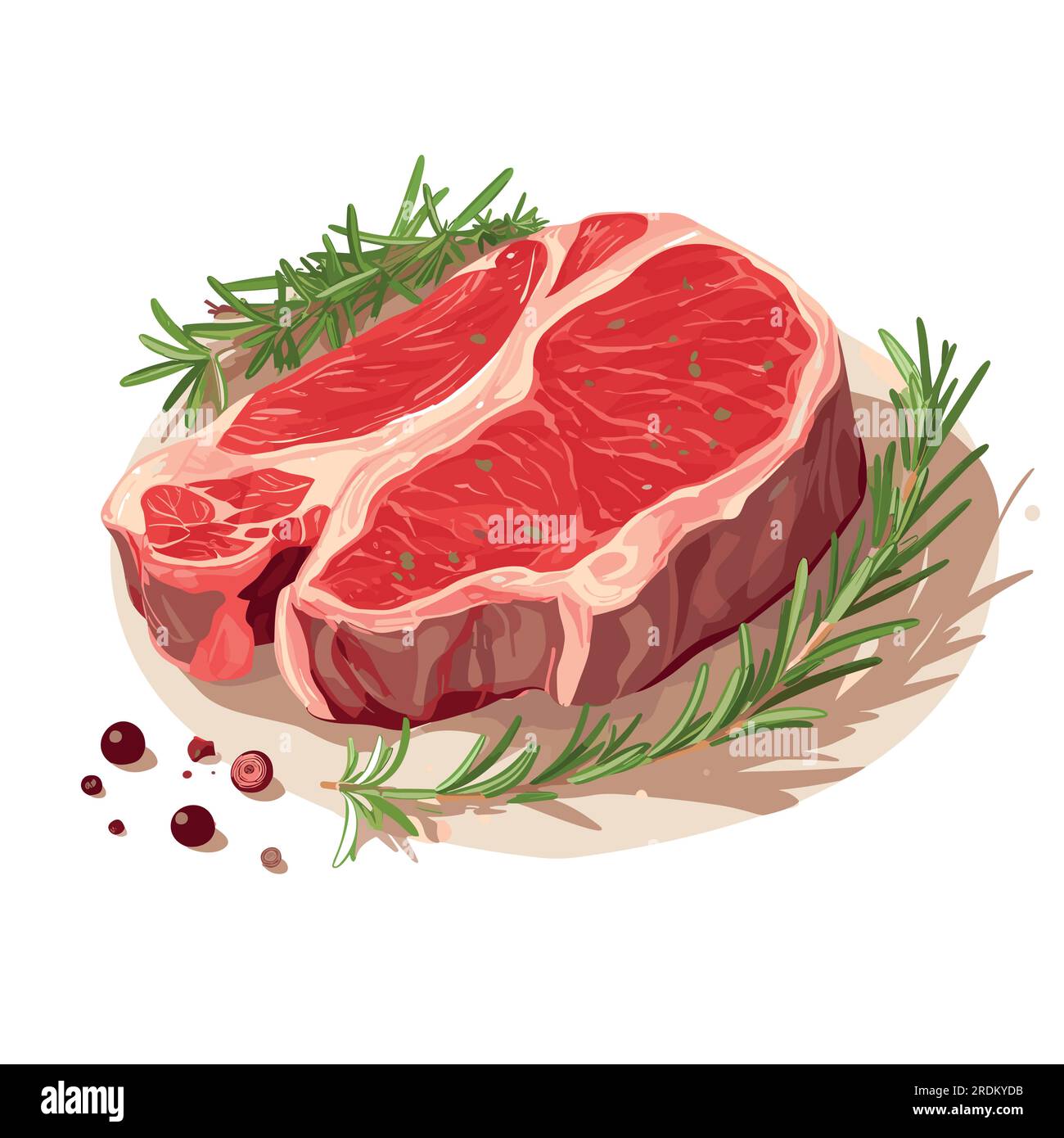 Raw marbled meat black angus steak ribeye. Meat product vector ...