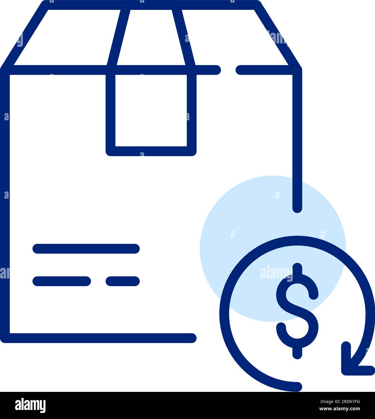 Free return. Delivery box and dollar sign. Pixel perfect icon Stock ...