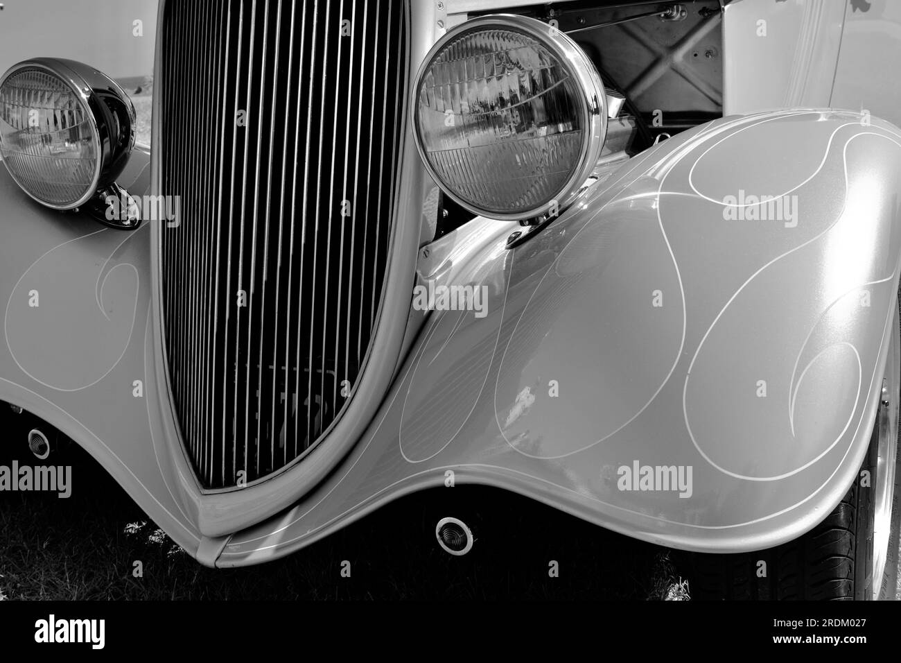 A restored vintage Ford Pilot displayed in a classic car show on Barry ...