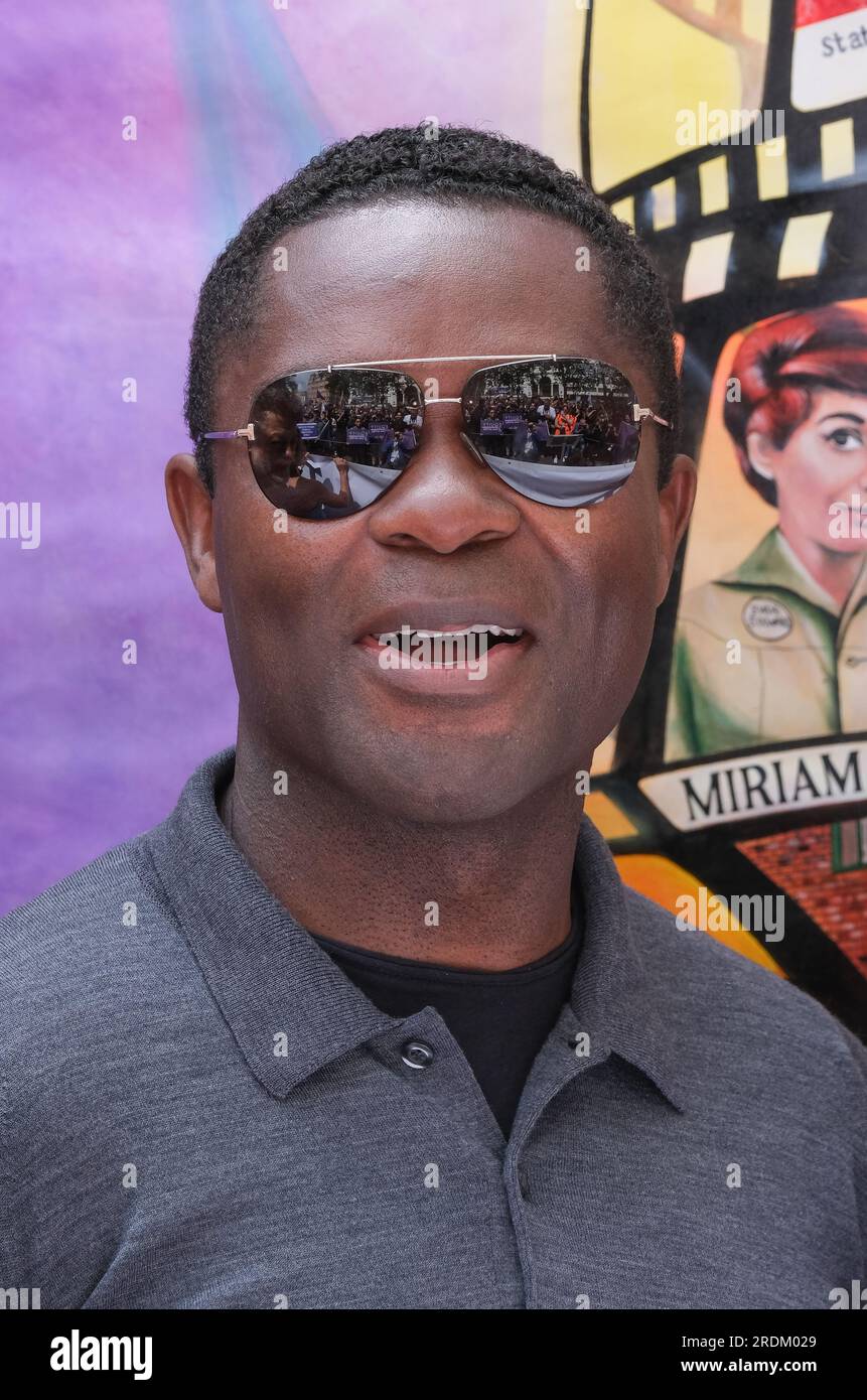 Actor David Oyelowo at the Equity Union rally, London, standing in ...