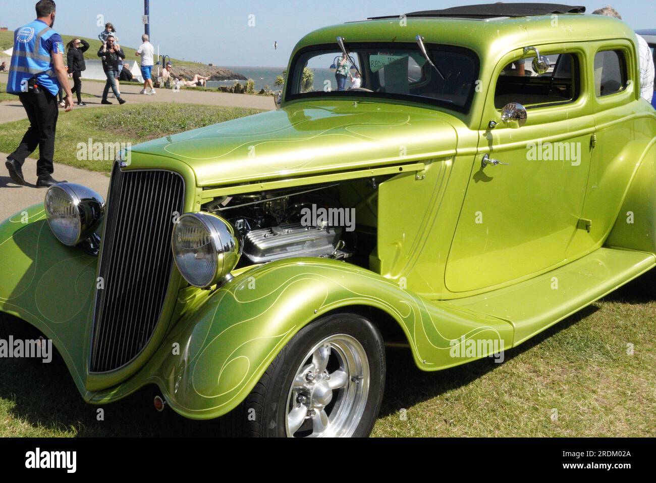A restored vintage Ford Pilot displayed in a classic car show on Barry ...