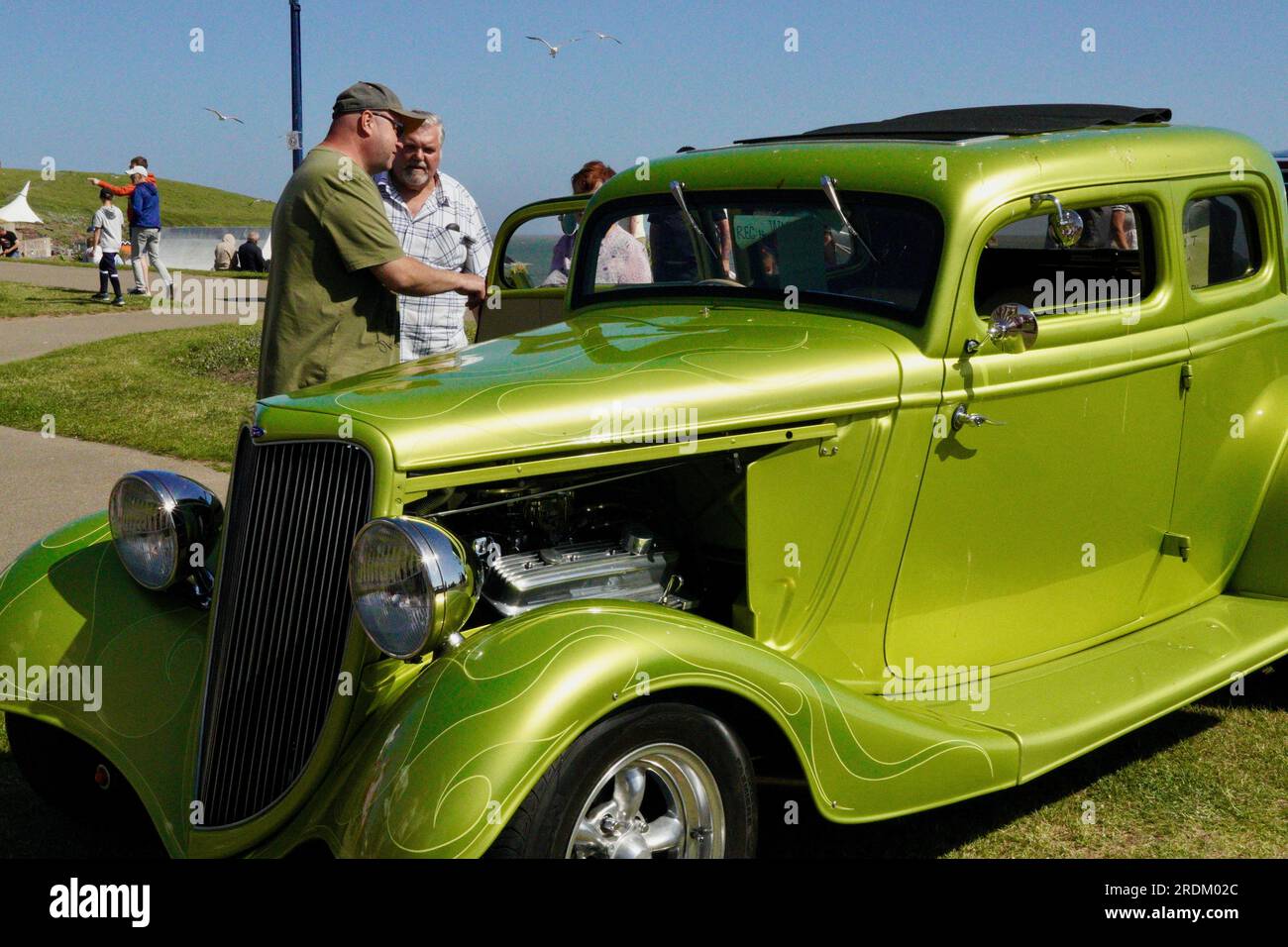 A restored vintage Ford Pilot displayed in a classic car show on Barry ...