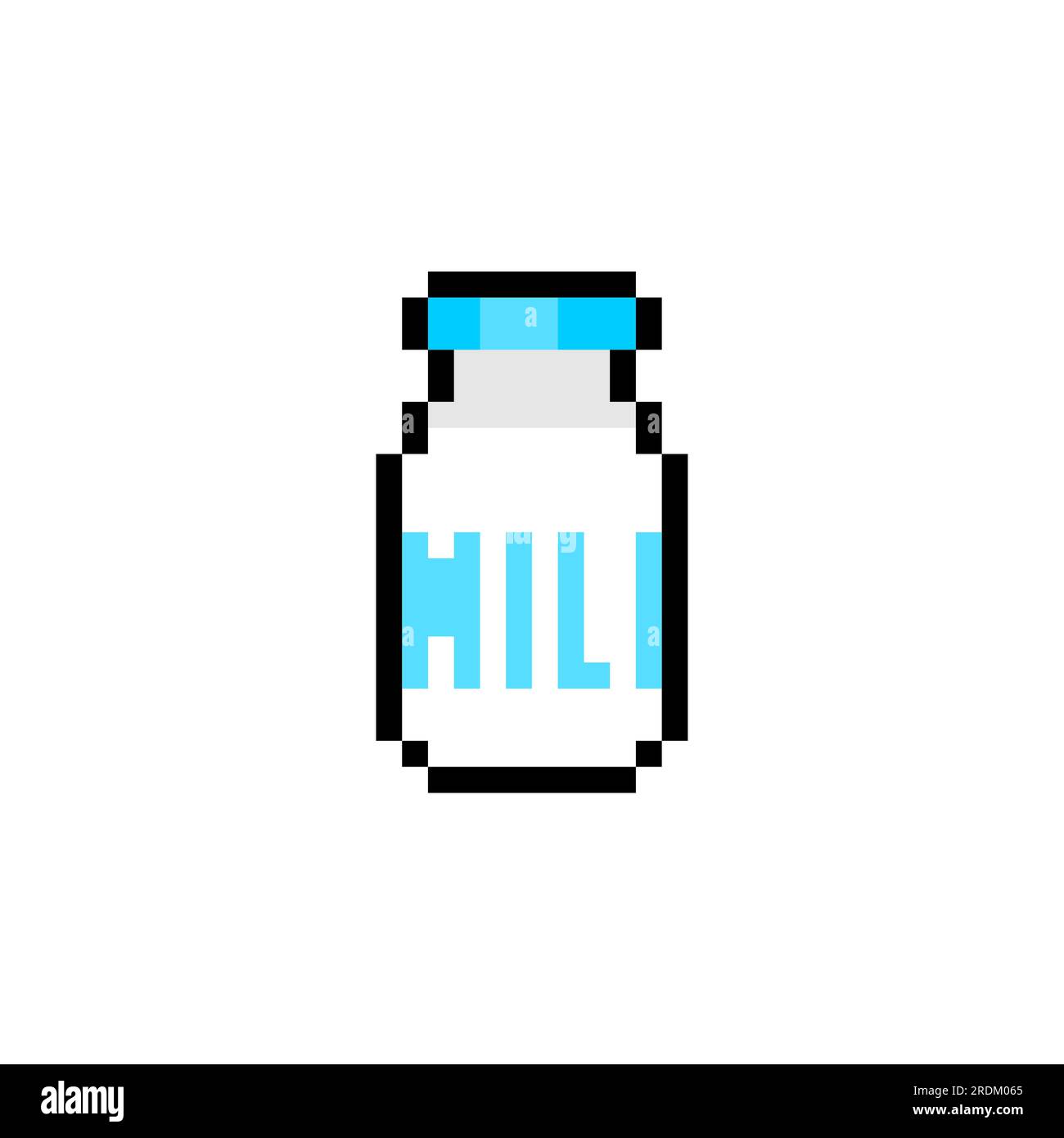 Milk pixel art icon isolated. 8 bit food sign. pixelated Symbol for ...