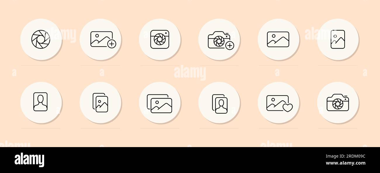 Camera line icon. Photography, photographer, gallery, lens, app ...