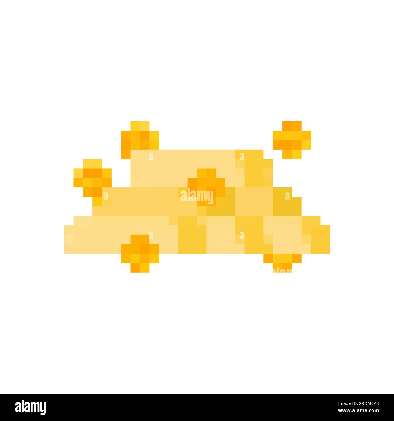 Gold bars icon pixel art isolated. Finance symbol pixelated. 8 bit Sign for banking application ...
