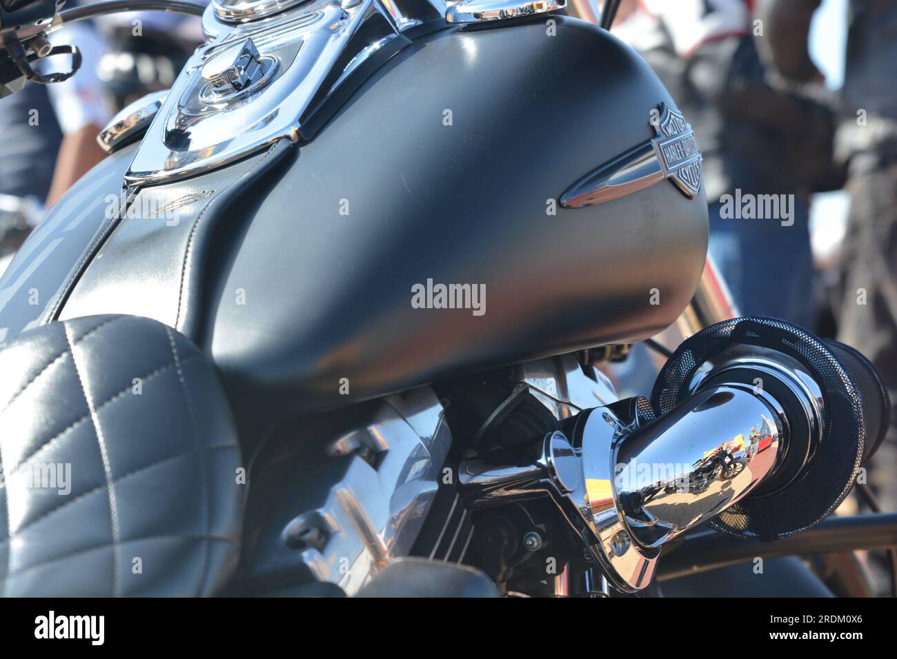 Barry Island, Vale of Glam, Wales - June 11 2023: Harley Davidson logo ...
