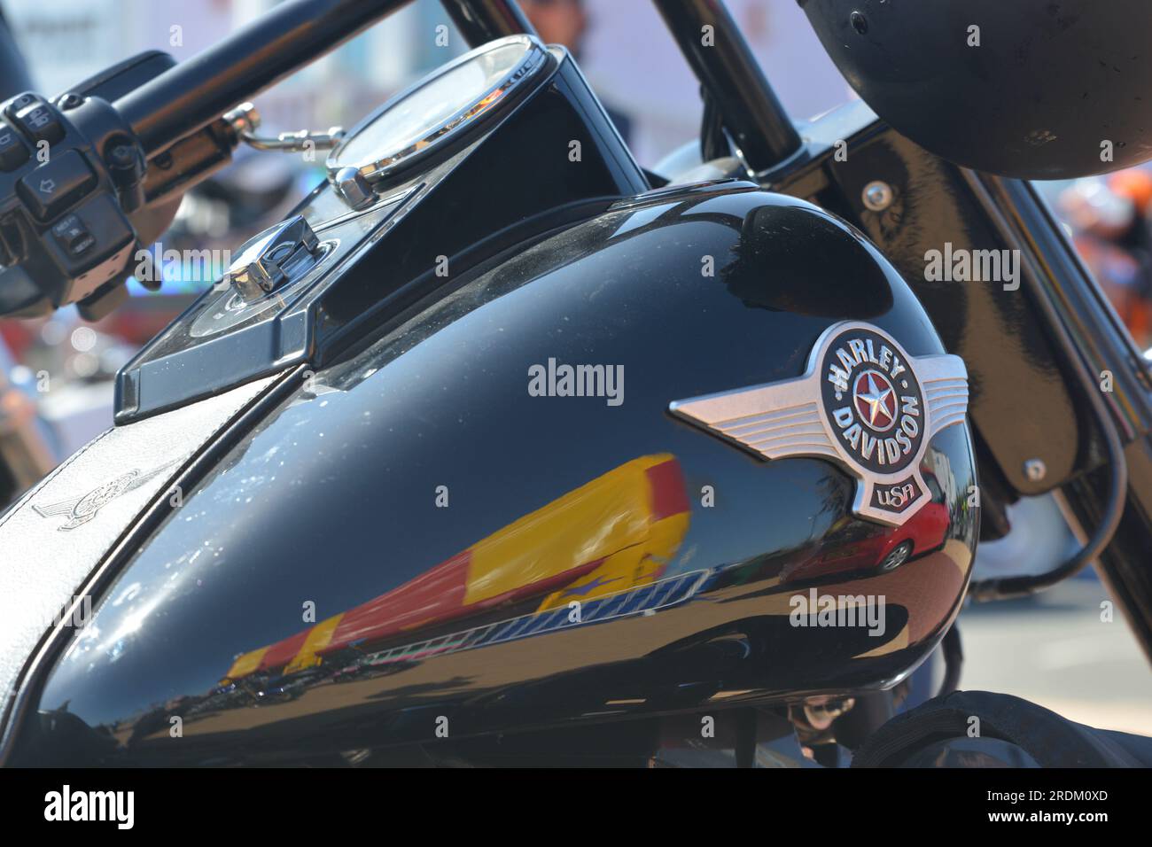 Barry Island, Vale of Glam, Wales - June 11 2023: Harley Davidson logo ...